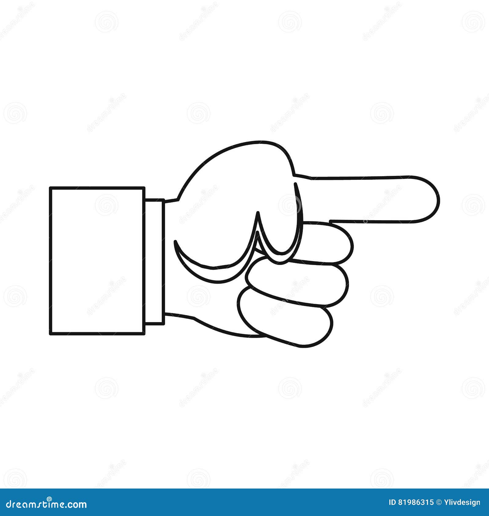 Pointing Hand Gesture Icon, Outline Style Stock Vector - Illustration ...