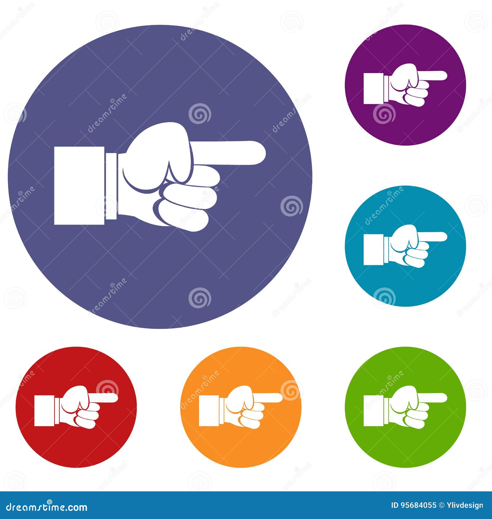 Pointing Hand Gesture Icons Set Stock Vector - Illustration of aiming ...