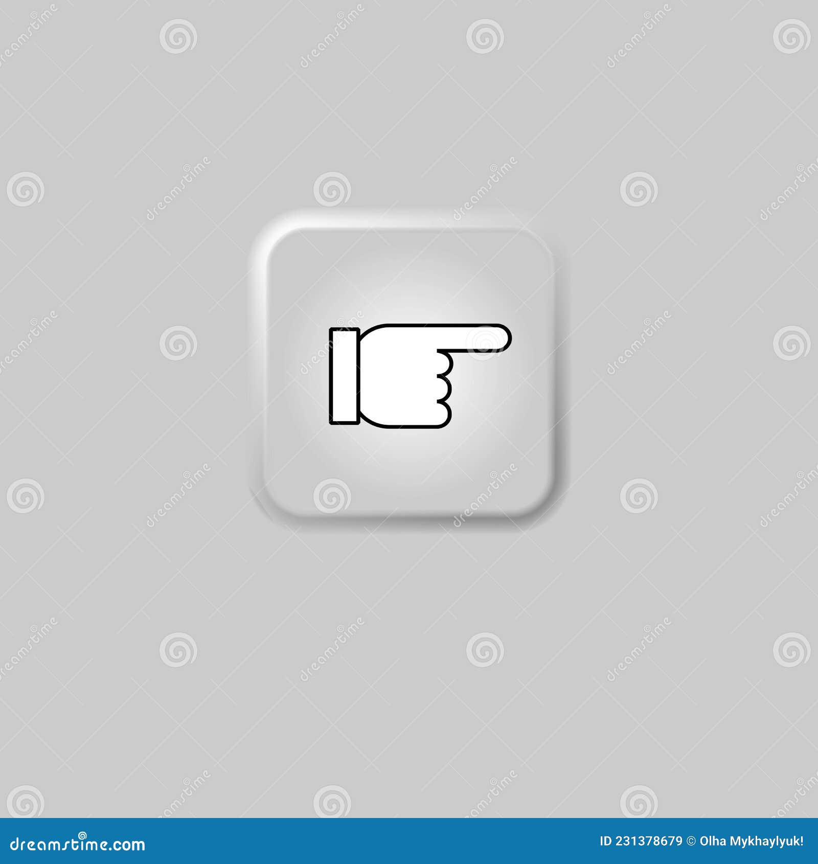 Pointing Hand on Grey Background. Isolated Vector Illustration Hand on ...
