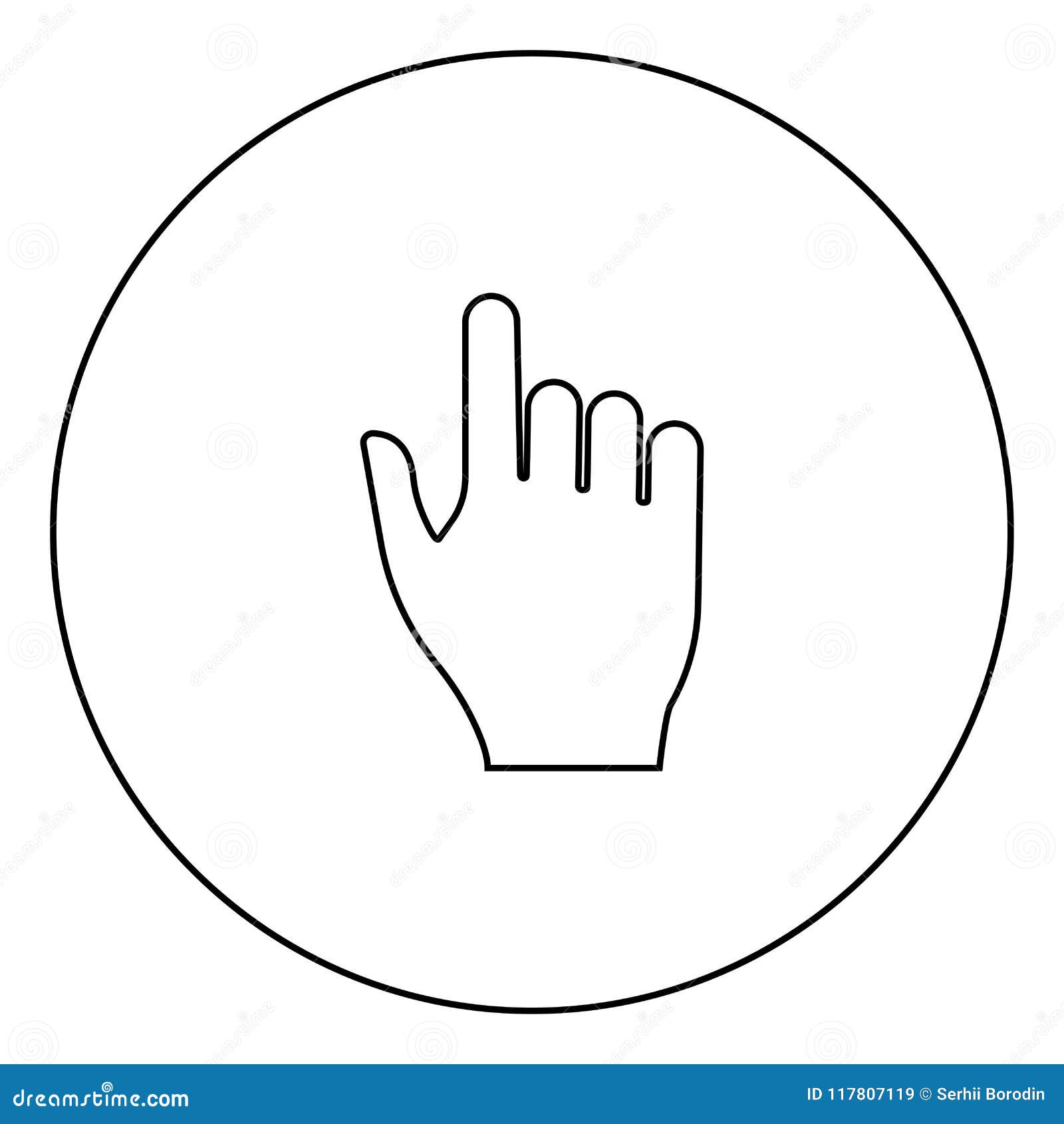 Pointing Hand Icon Black Color in Circle Stock Vector - Illustration of ...