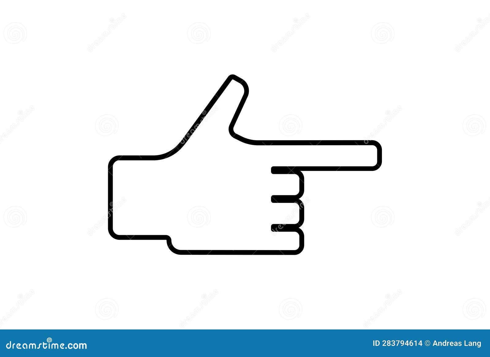 Pointing Hand Icon Gesture Line Symbol Web App Sign Stock Illustration ...