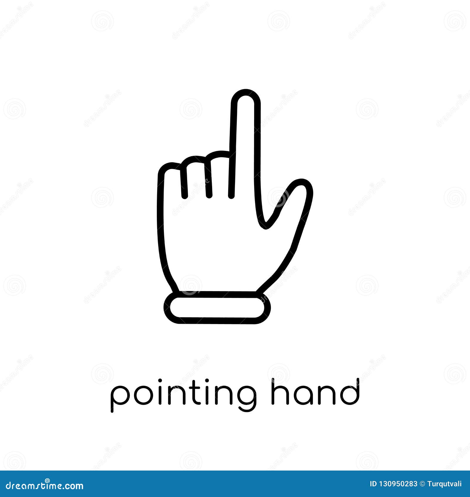 Pointing Hand Icon. Trendy Modern Flat Linear Vector Pointing Ha Stock ...