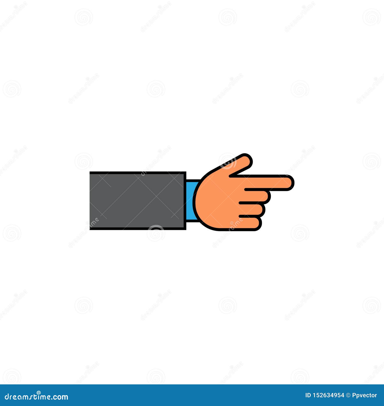 Pointing hand icon vector stock illustration. Illustration of hand ...