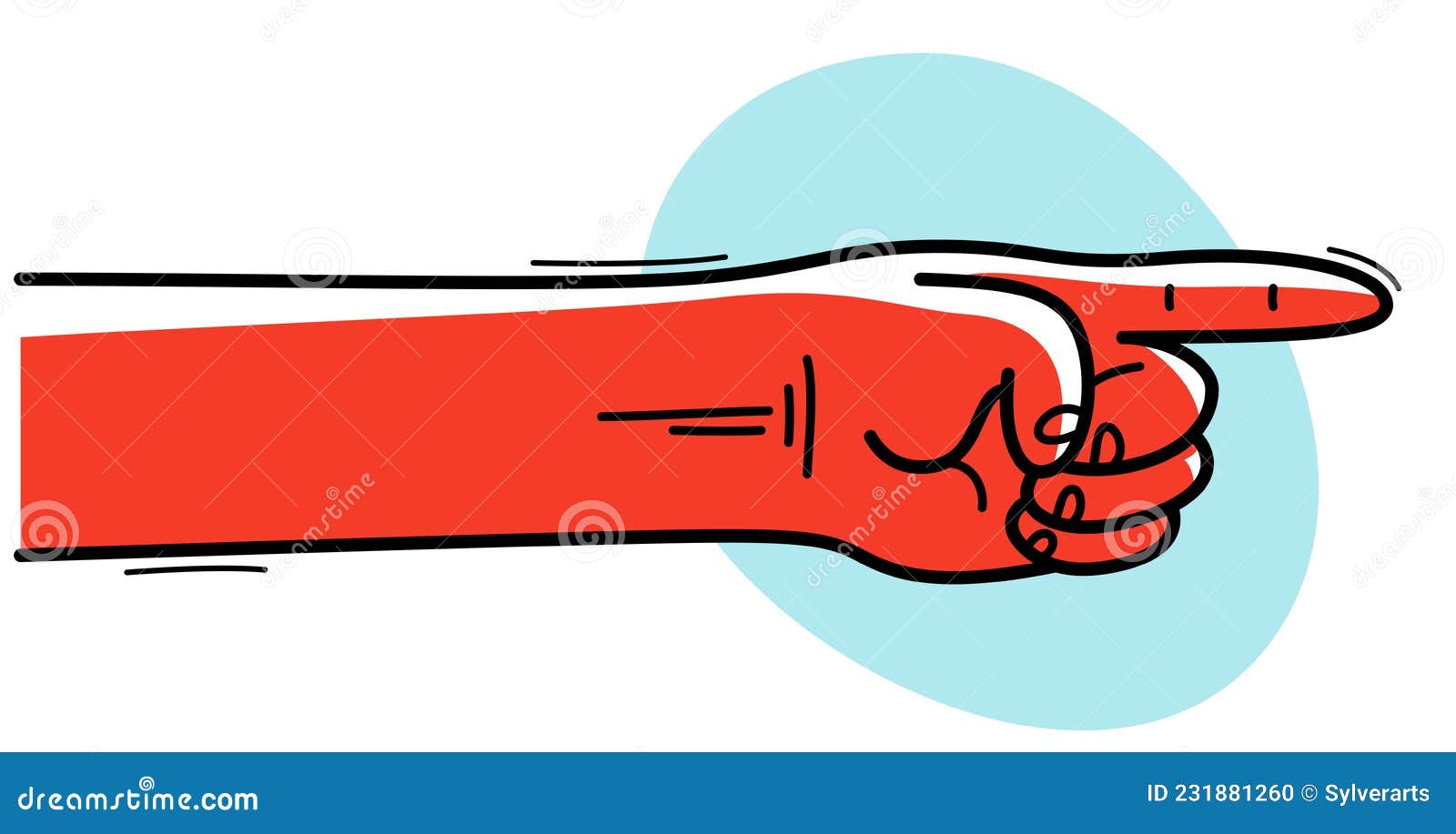 Pointing Hand Illustration or Design Element Vector Flat Style Drawing ...