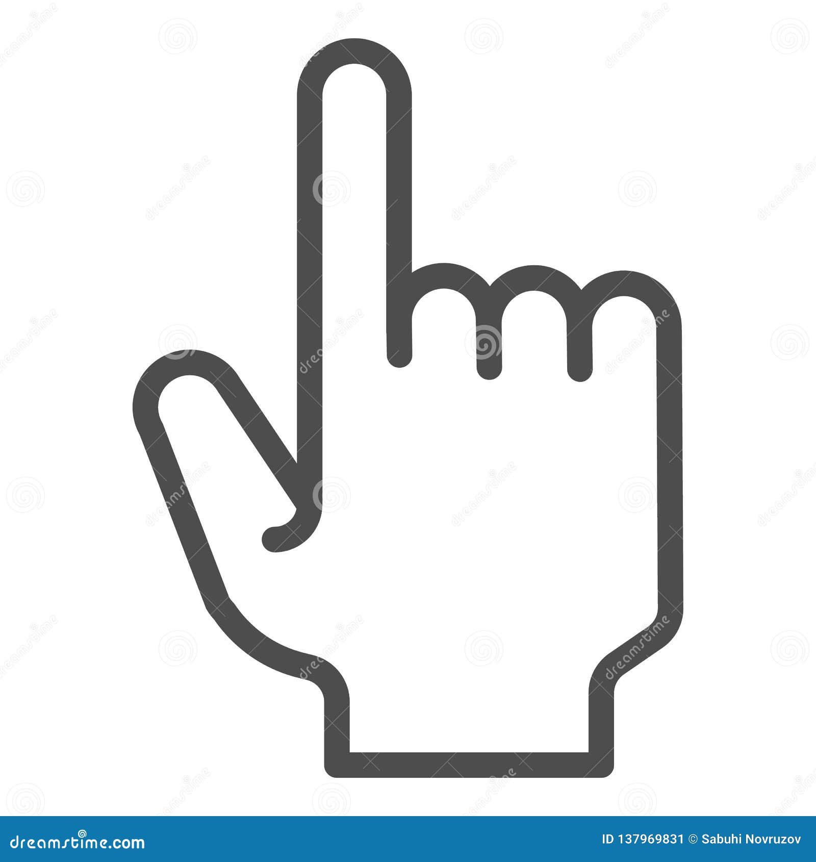 Pointing Hand Line Icon. Pointing Finger Vector Illustration Isolated ...