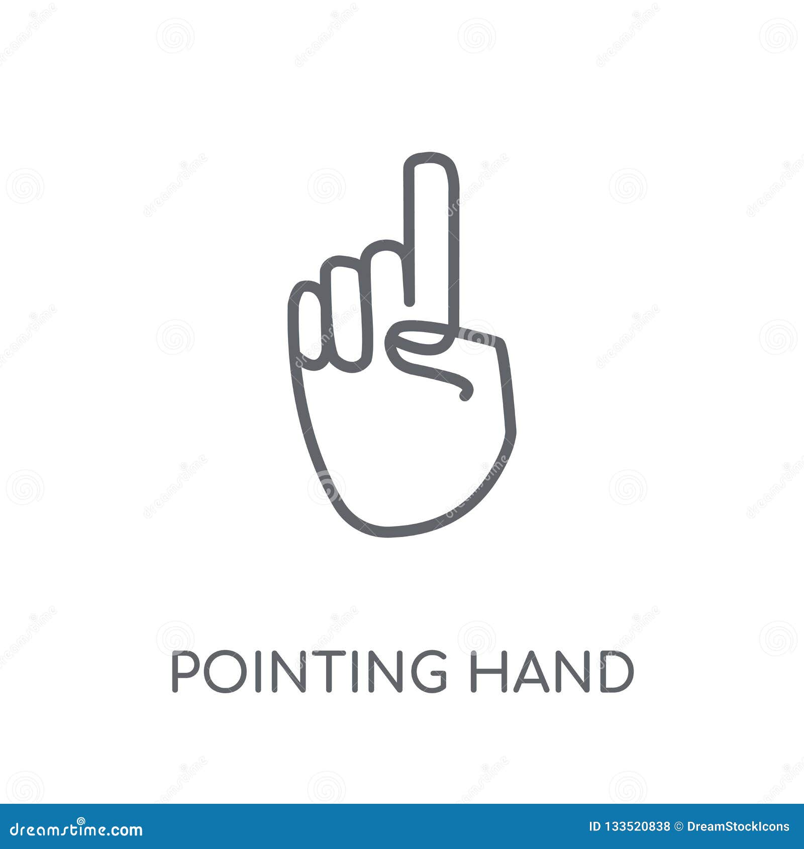 Pointing Hand Linear Icon. Modern Outline Pointing Hand Logo Con Stock ...