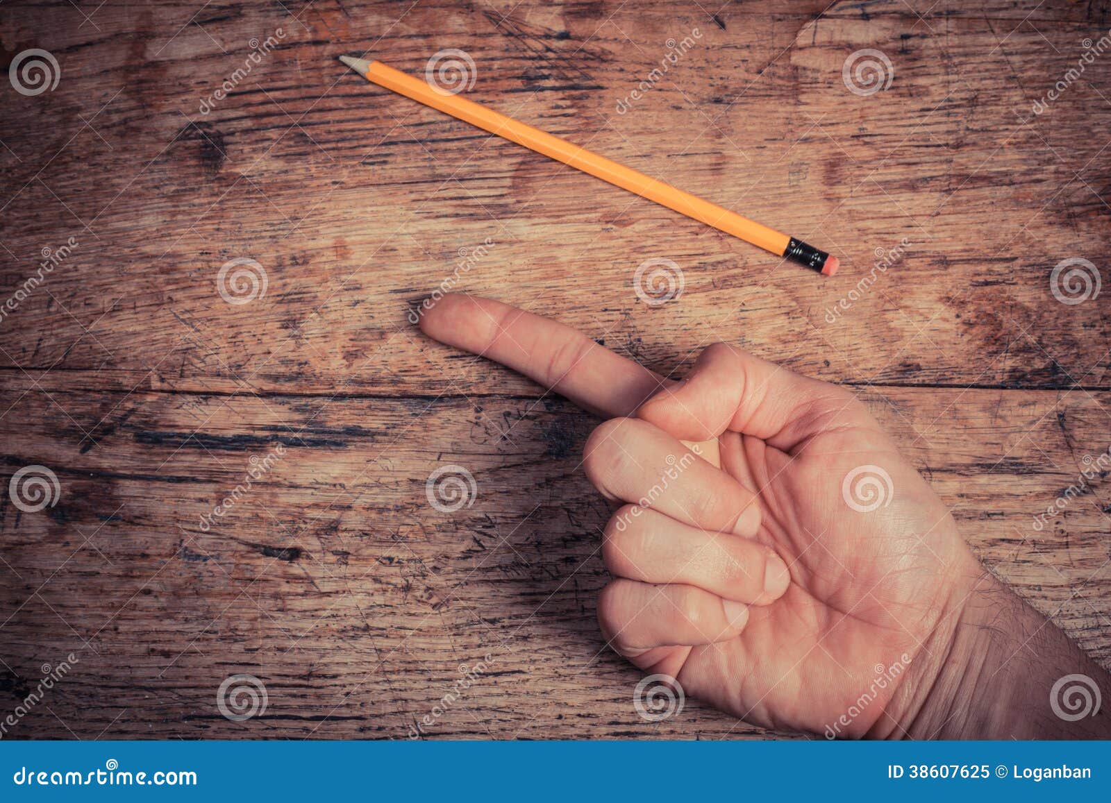 Pointing hand and pencil stock image. Image of filtered - 38607625