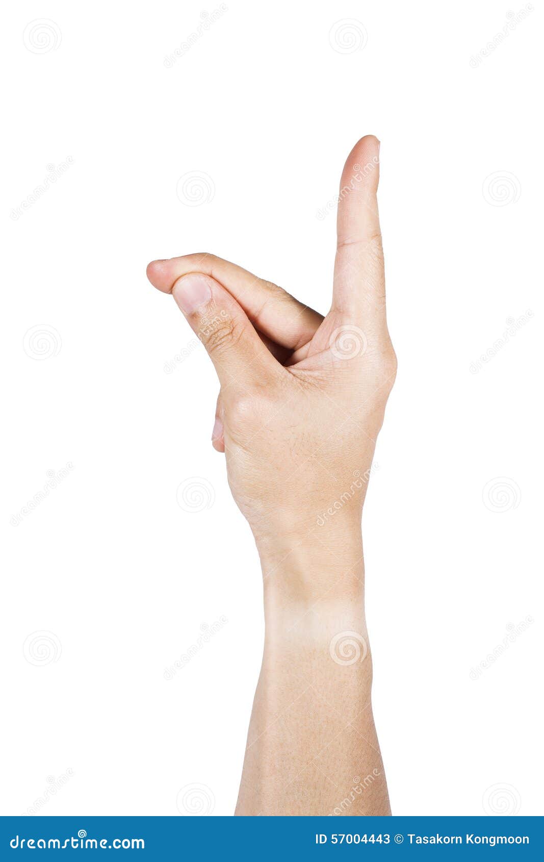 Pointing Hand with Pinching Isolated on White Stock Image - Image of ...