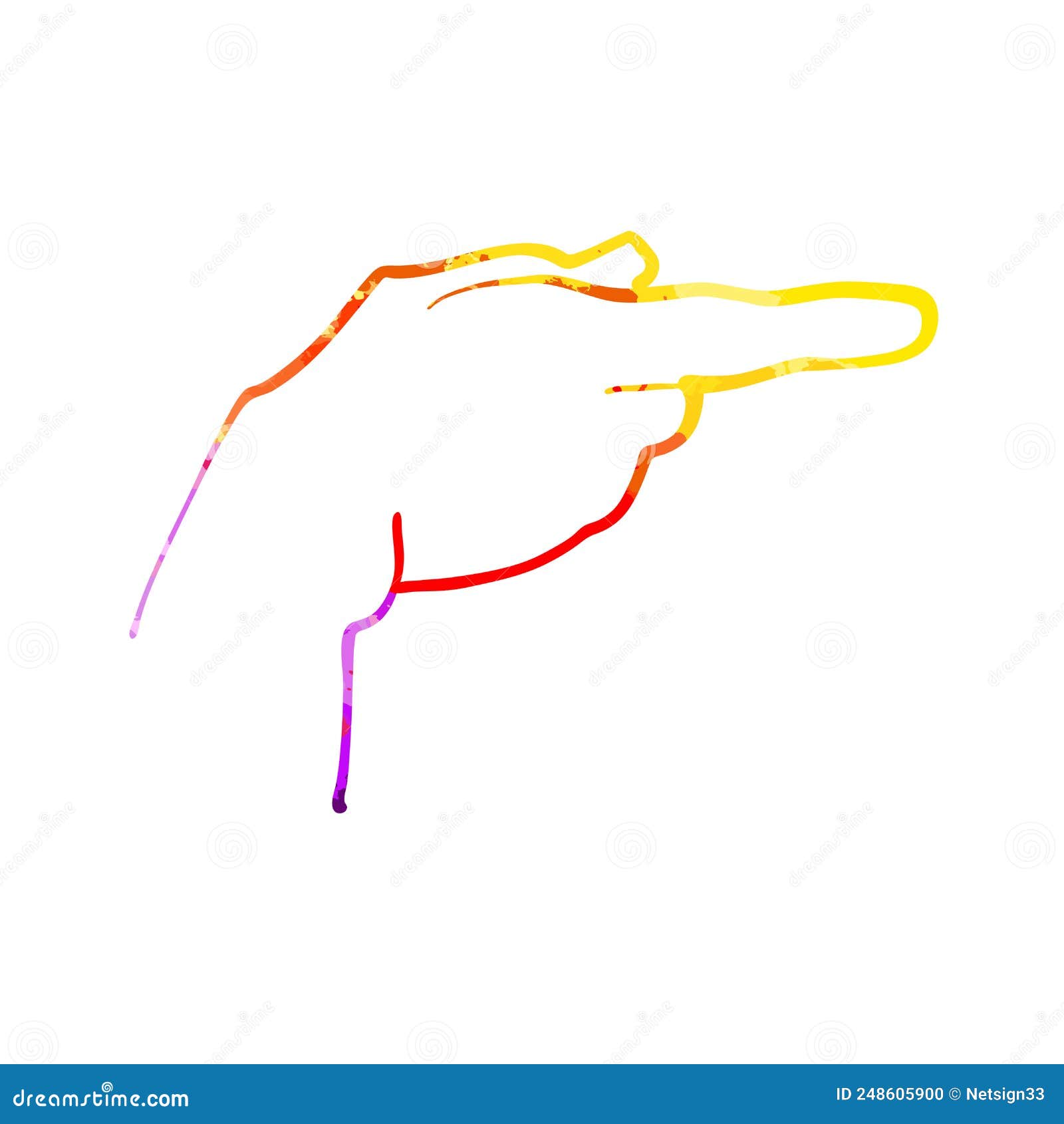 Pointing Hand Right Colourful Art Stock Vector - Illustration of index ...