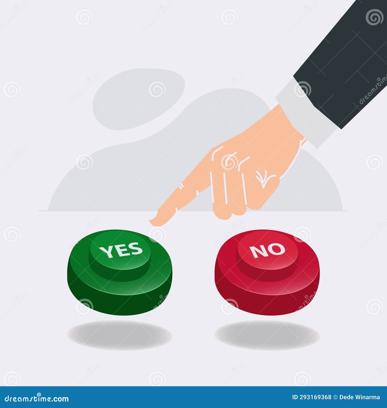 Pointing Hand Select YES Button Design Vector Illustration Stock ...