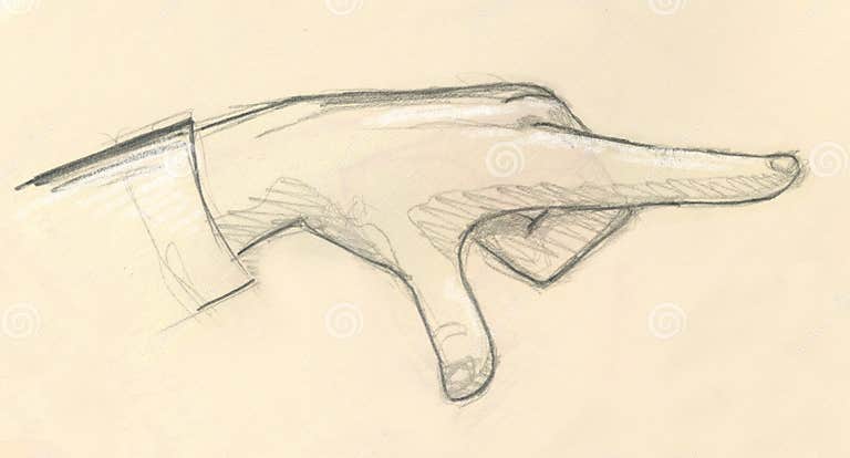 Pointing hand - sketch stock illustration. Illustration of finger - 1509667