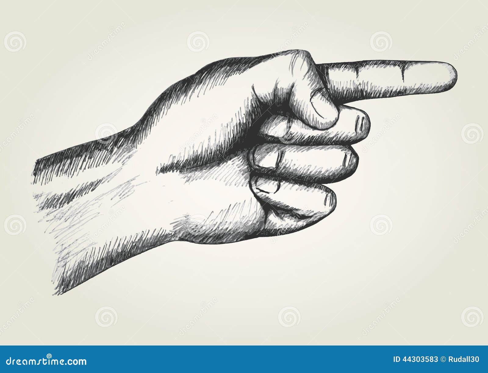 Pointing Hand stock vector. Illustration of gesturing - 44303583