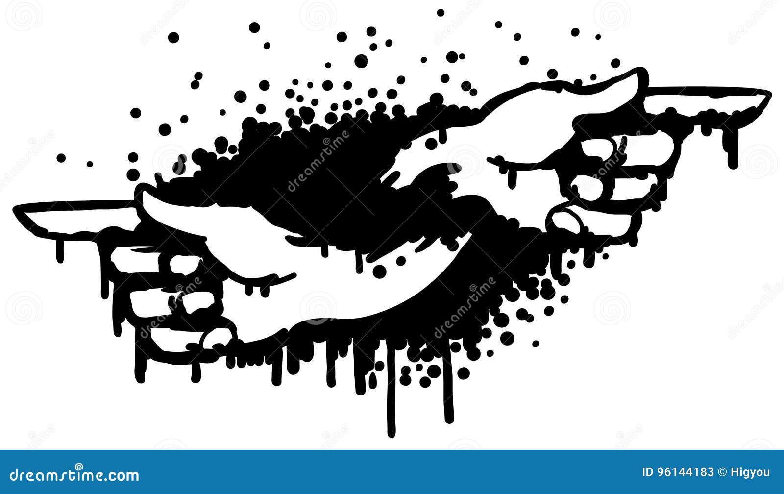 Pointing Hand Stencil stock vector. Illustration of smudge - 96144183