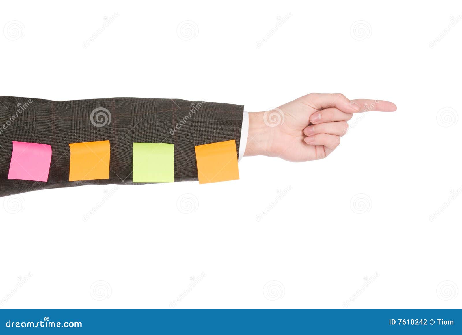 Pointing Hand with Stickers on it Stock Photo - Image of close, giving ...