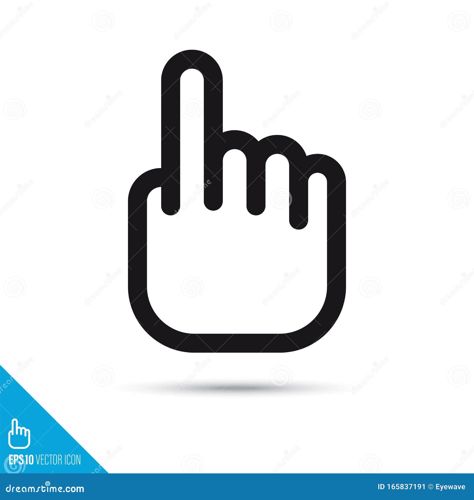 Pointing Hand UI Symbol Vector Line Icon Stock Vector - Illustration of ...