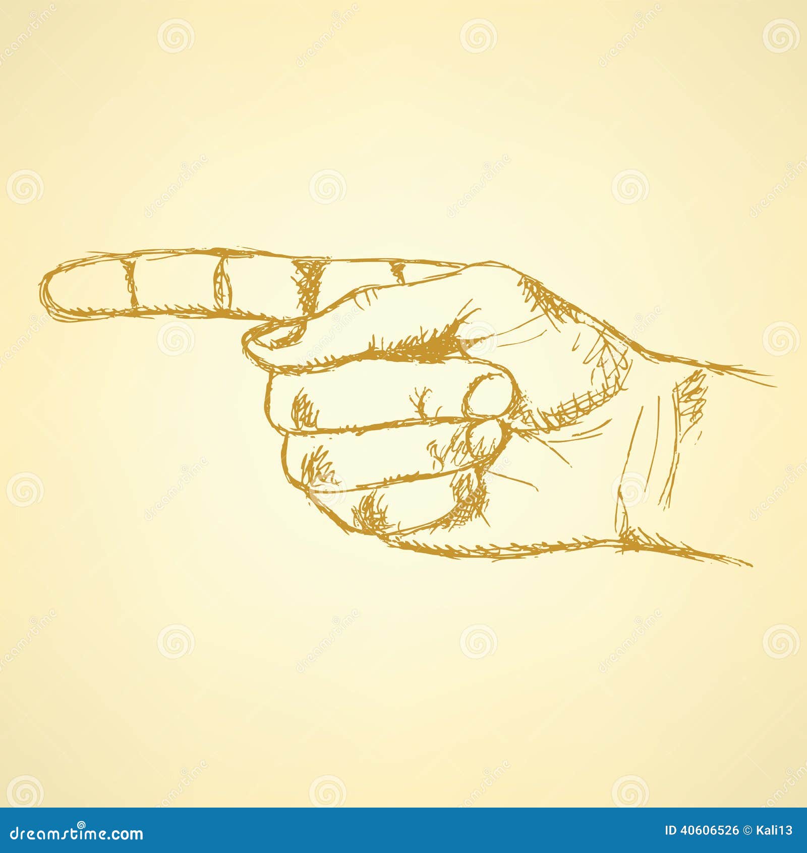 Pointing Hand, Vector Background in Sketch Style Stock Vector ...