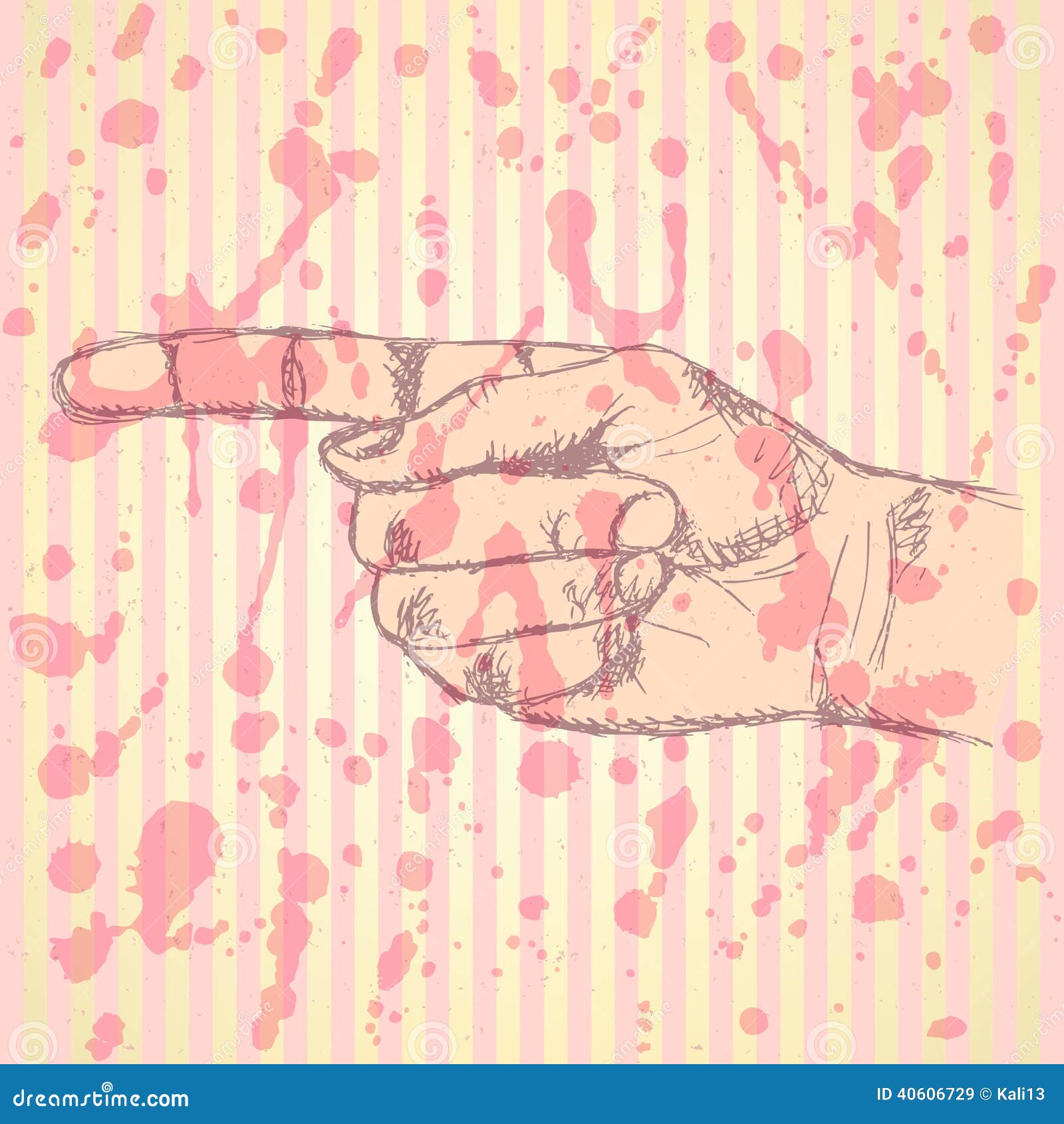 Pointing Hand, Vector Background in Sketch Style Stock Vector ...