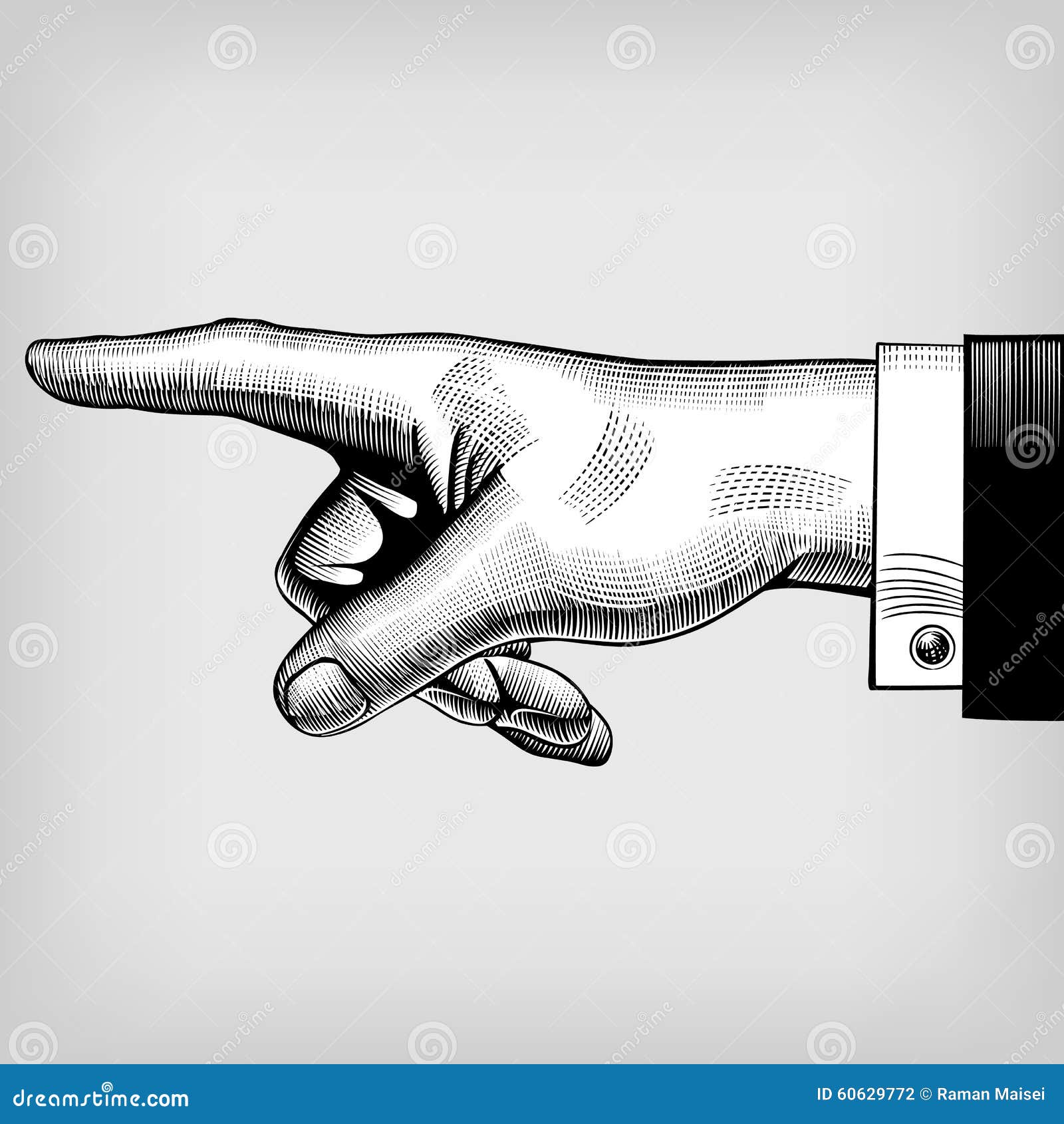 Pointing hand stock vector. Illustration of classic, vector - 60629772