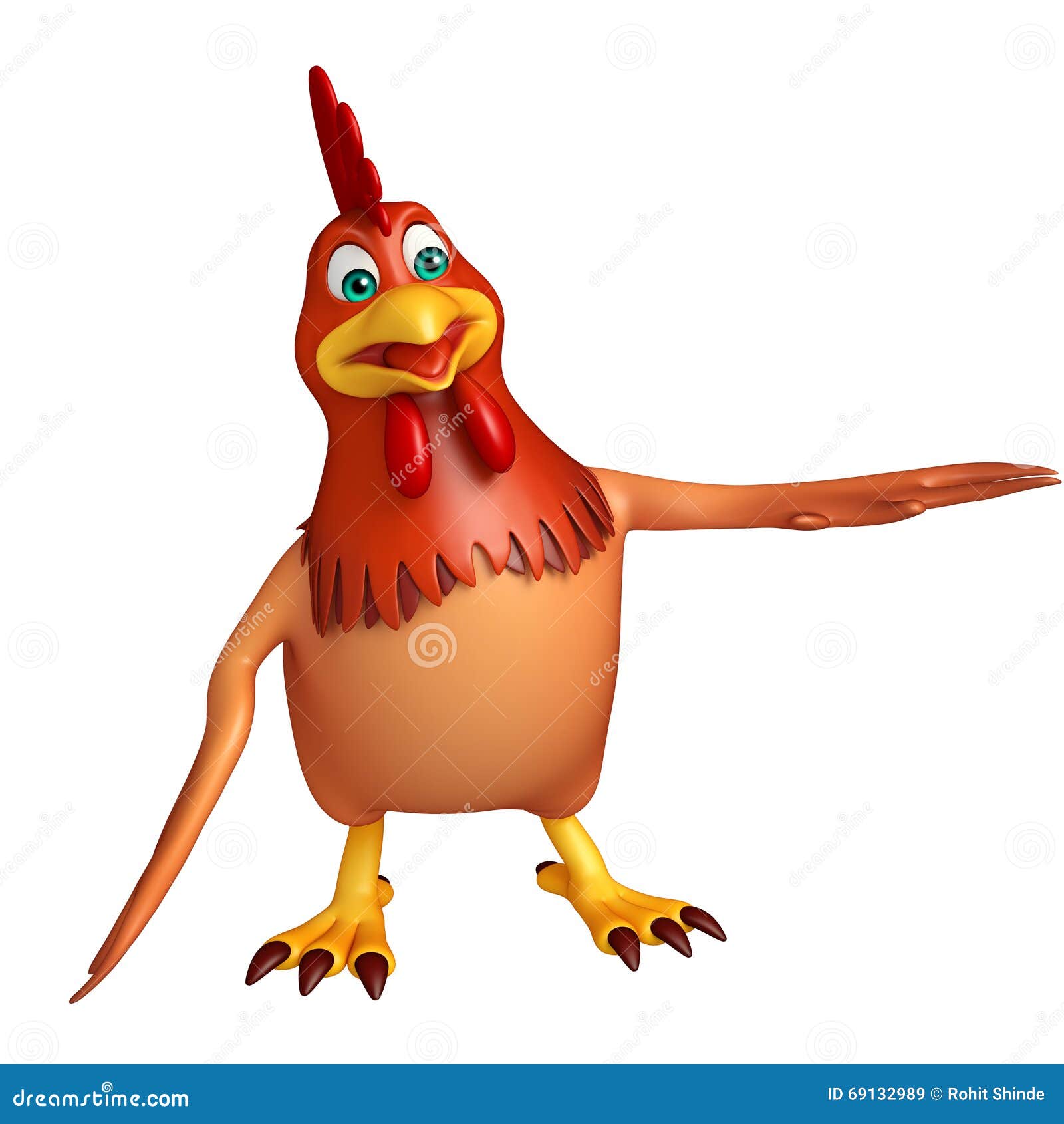 Pointing Hen Cartoon Character Stock Illustration - Illustration of ...