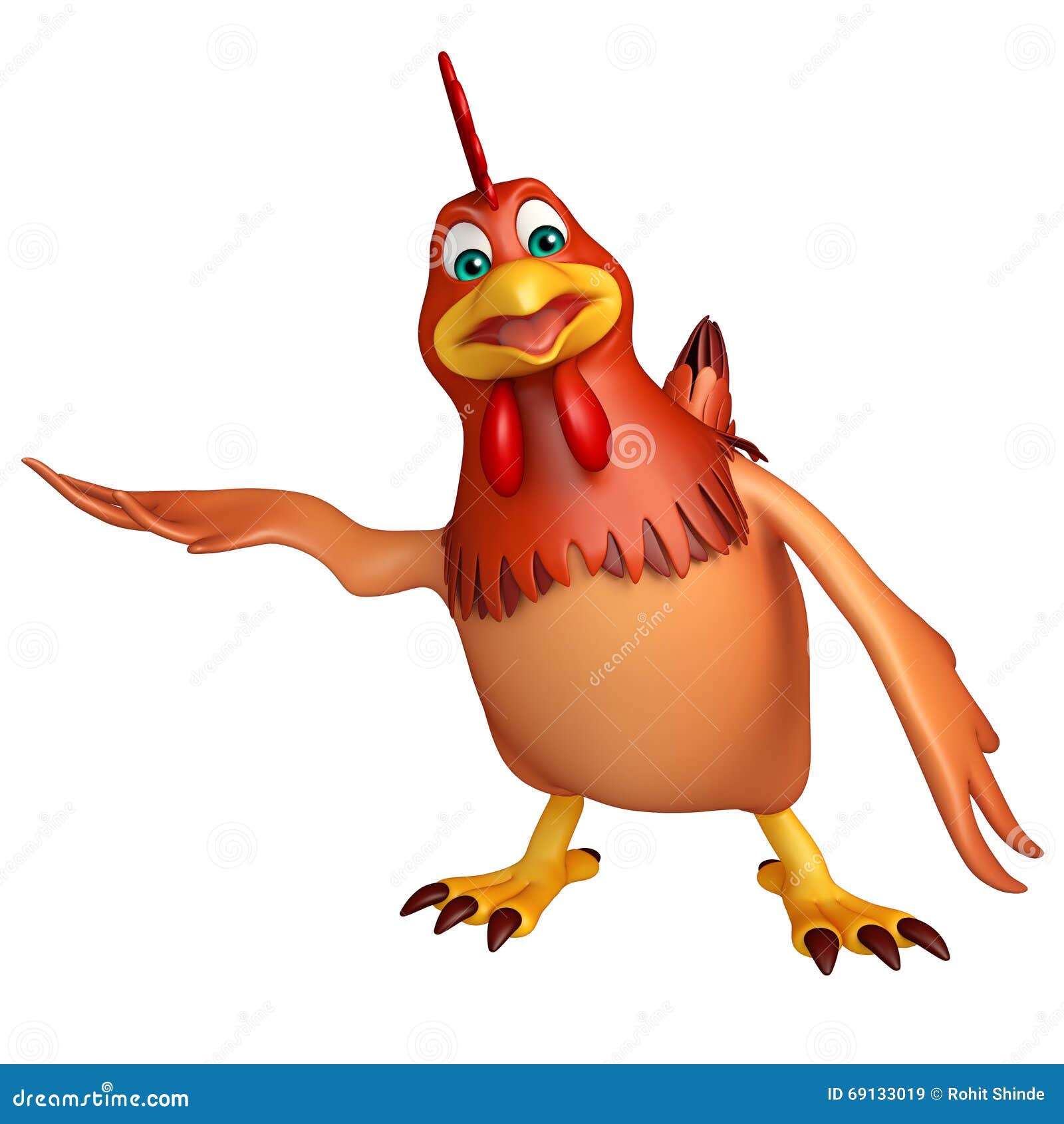 Pointing Hen Cartoon Character Stock Illustration - Illustration of ...