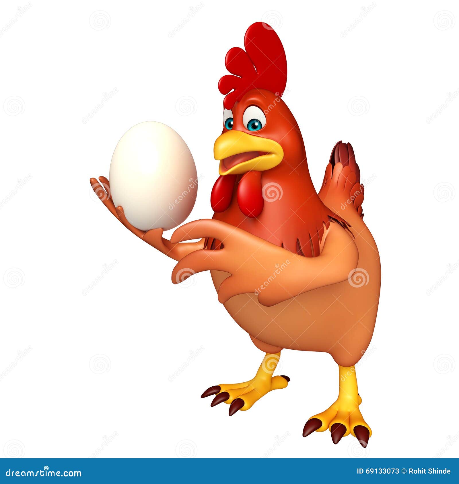 Pointing Hen Cartoon Character Stock Illustration - Illustration of ...