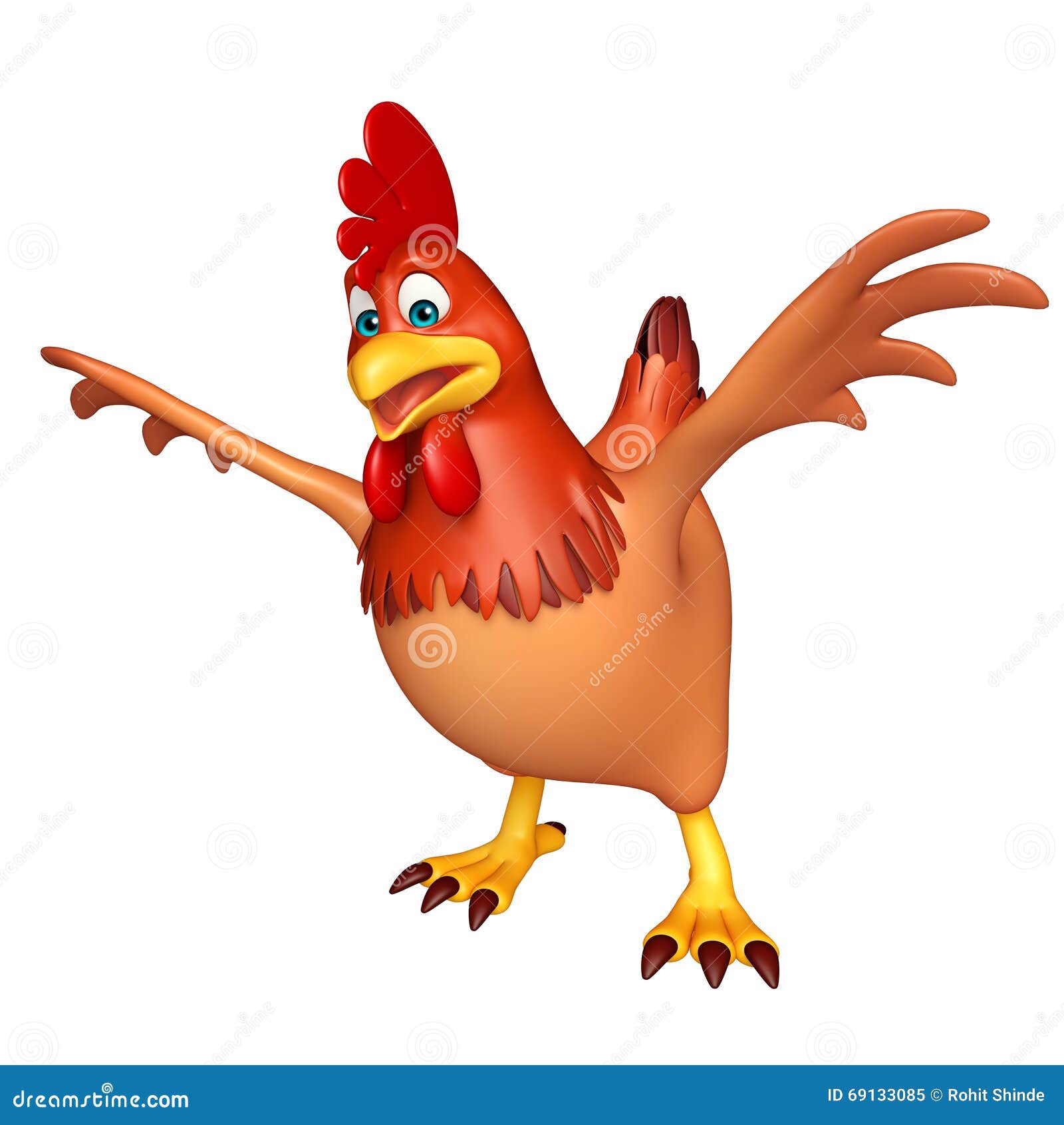 Pointing Hen Cartoon Character Stock Illustration - Illustration of ...