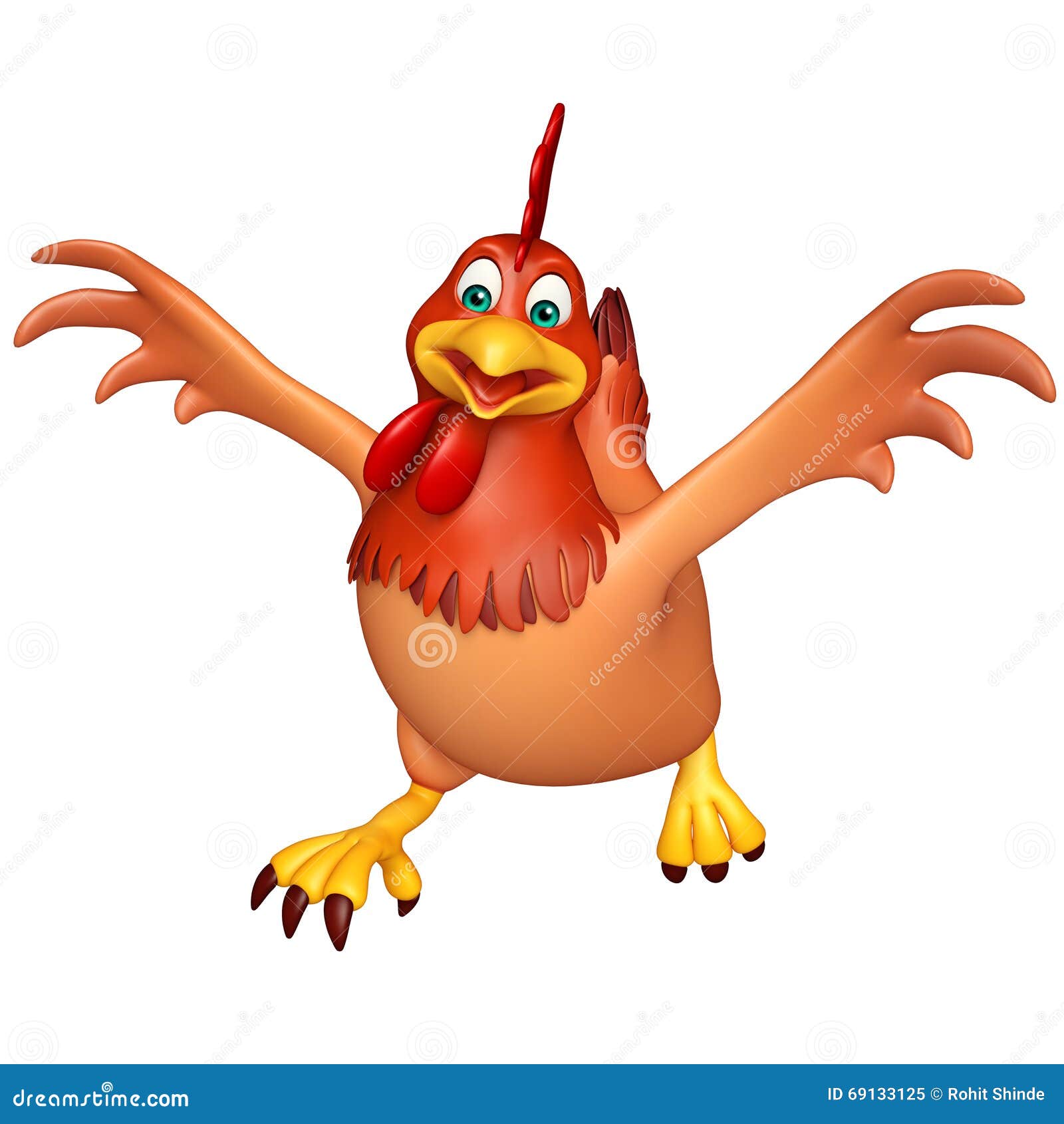 Pointing Hen Cartoon Character Stock Illustration - Illustration of ...