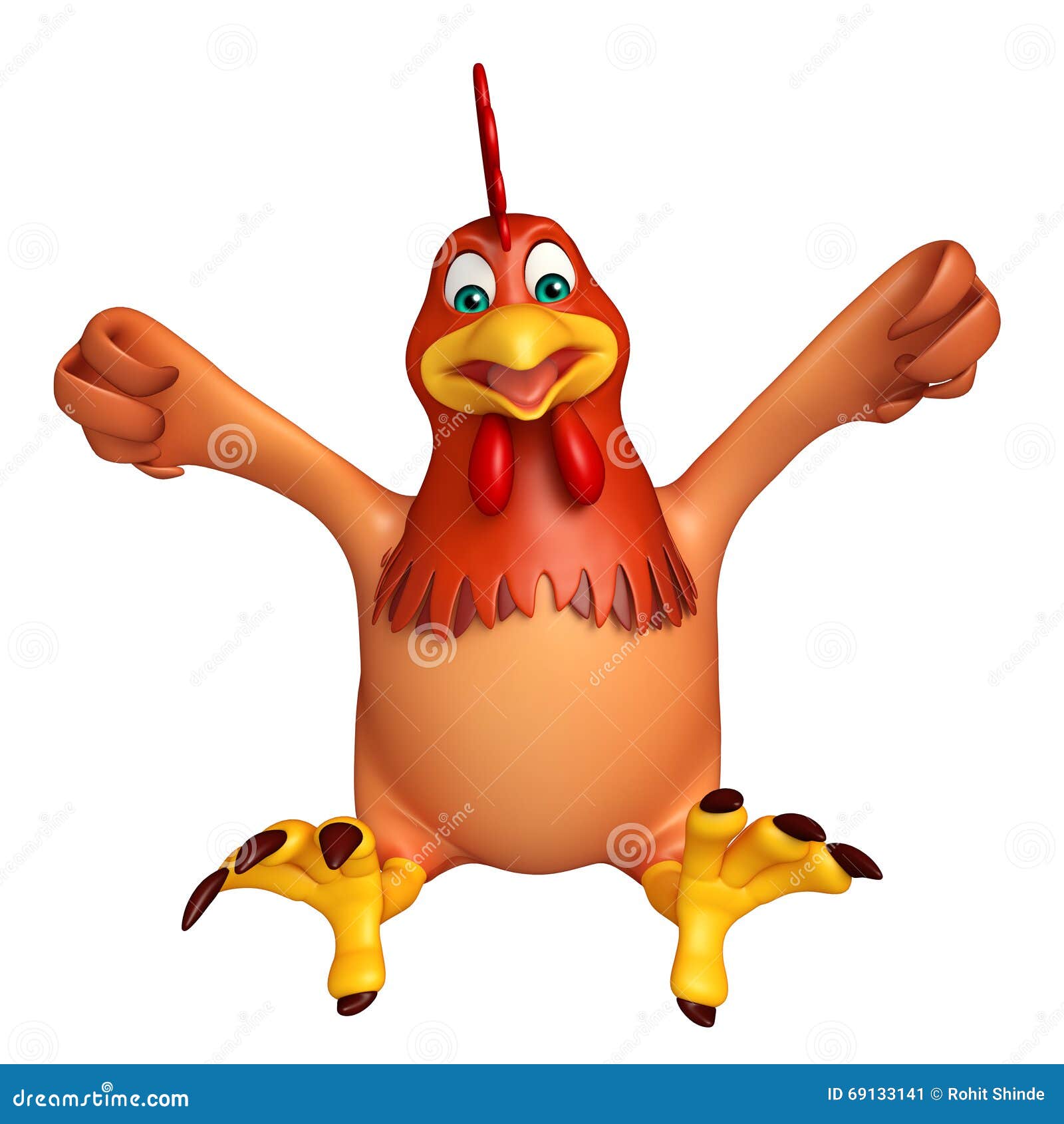 Pointing Hen Cartoon Character Stock Illustration - Illustration of ...