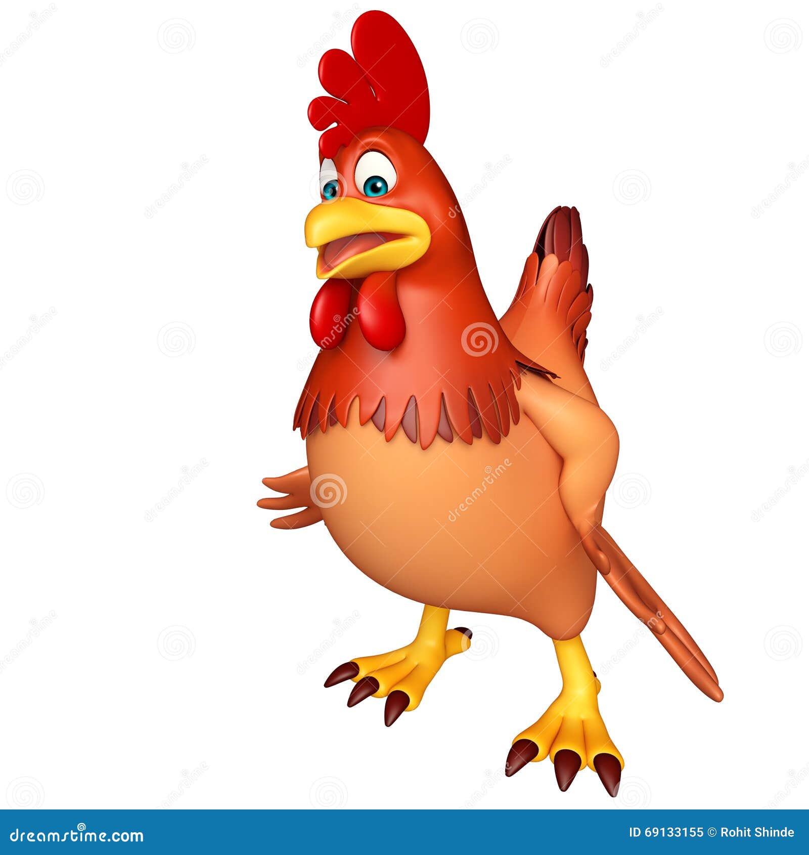 Pointing Hen Cartoon Character Stock Illustration - Illustration of ...