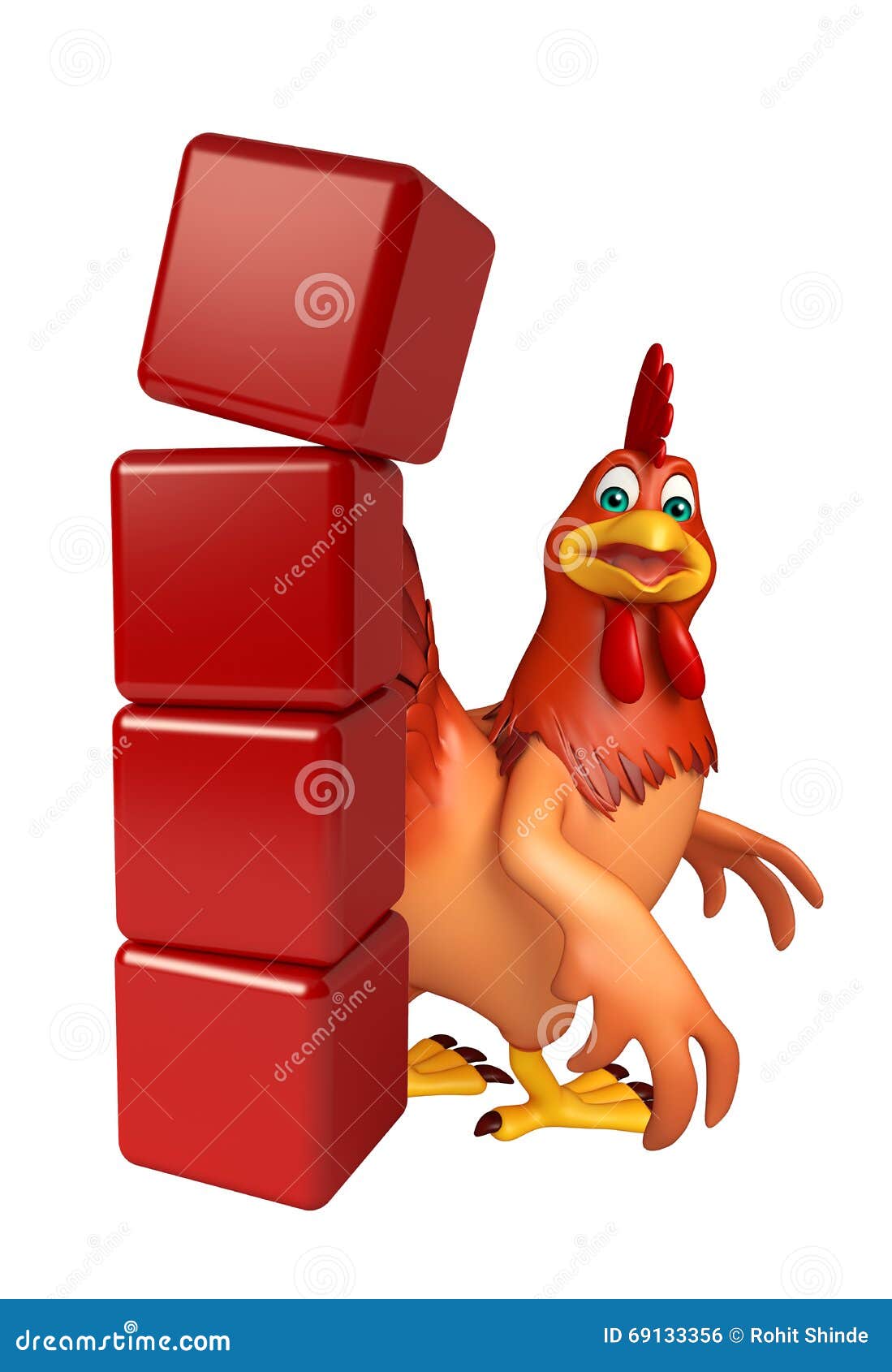 Pointing Hen Cartoon Character Stock Illustration - Illustration of ...