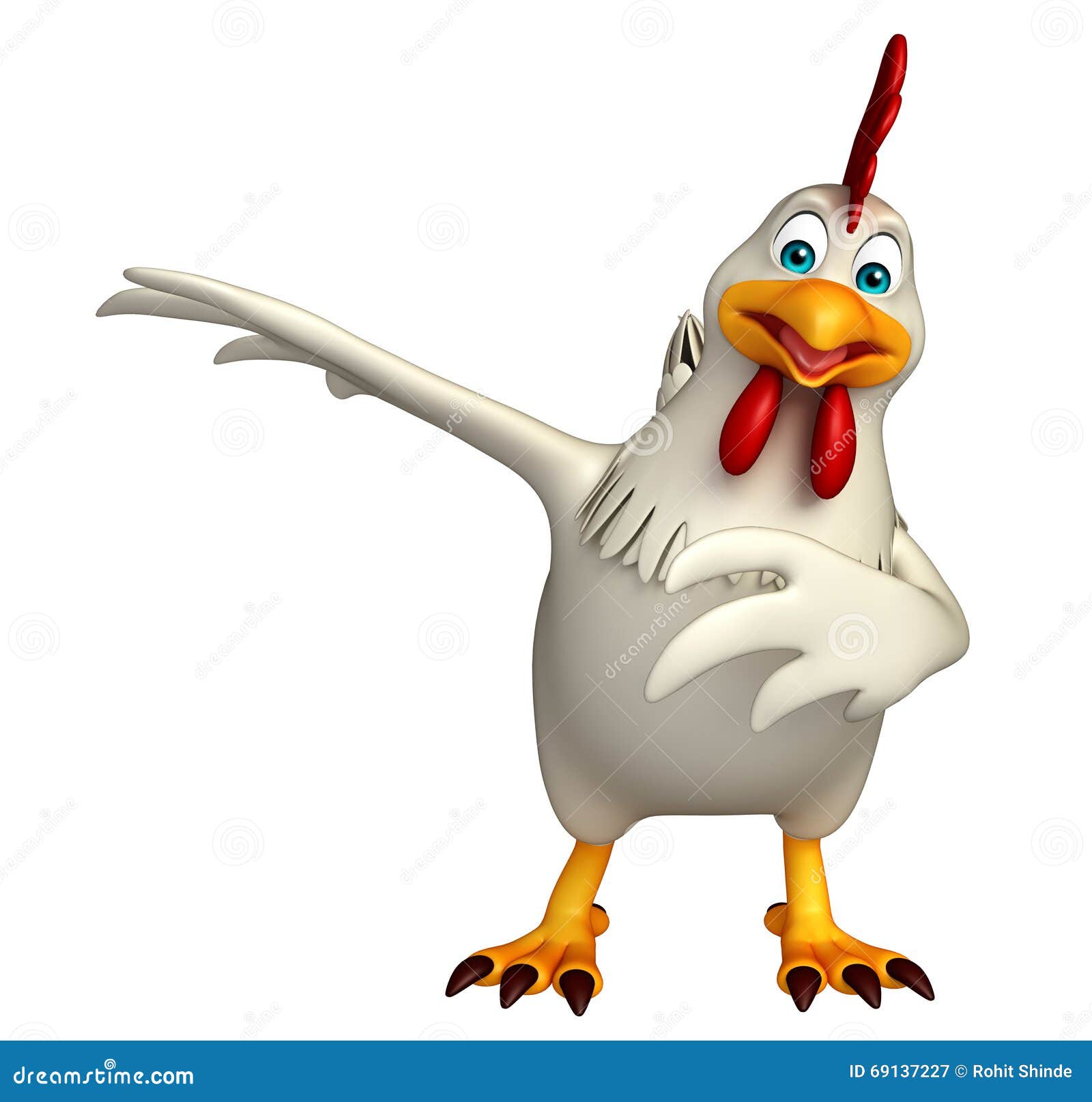 Pointing Hen Cartoon Character Stock Illustration - Illustration of ...