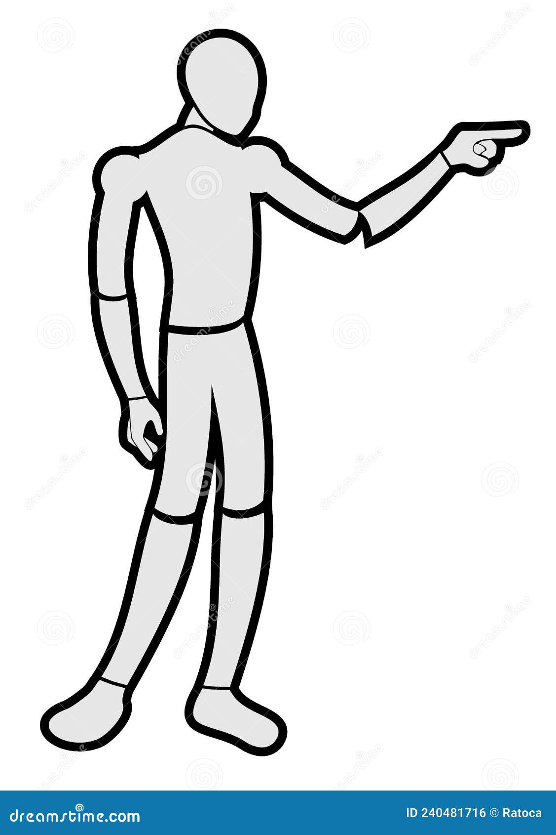 Pointing human draw stock vector. Illustration of creative - 240481716