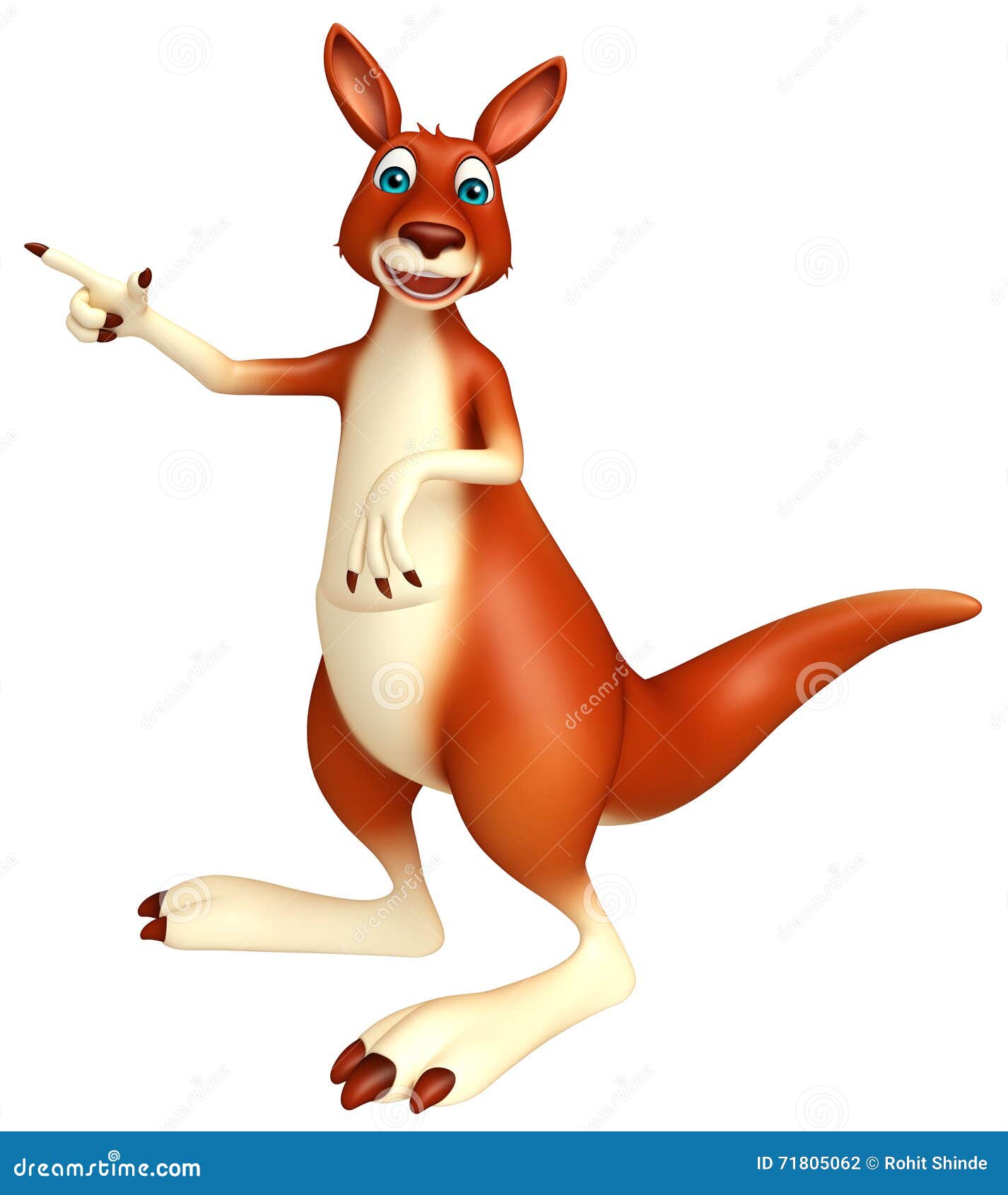 Pointing Kangaroo Cartoon Character Stock Illustration - Illustration ...