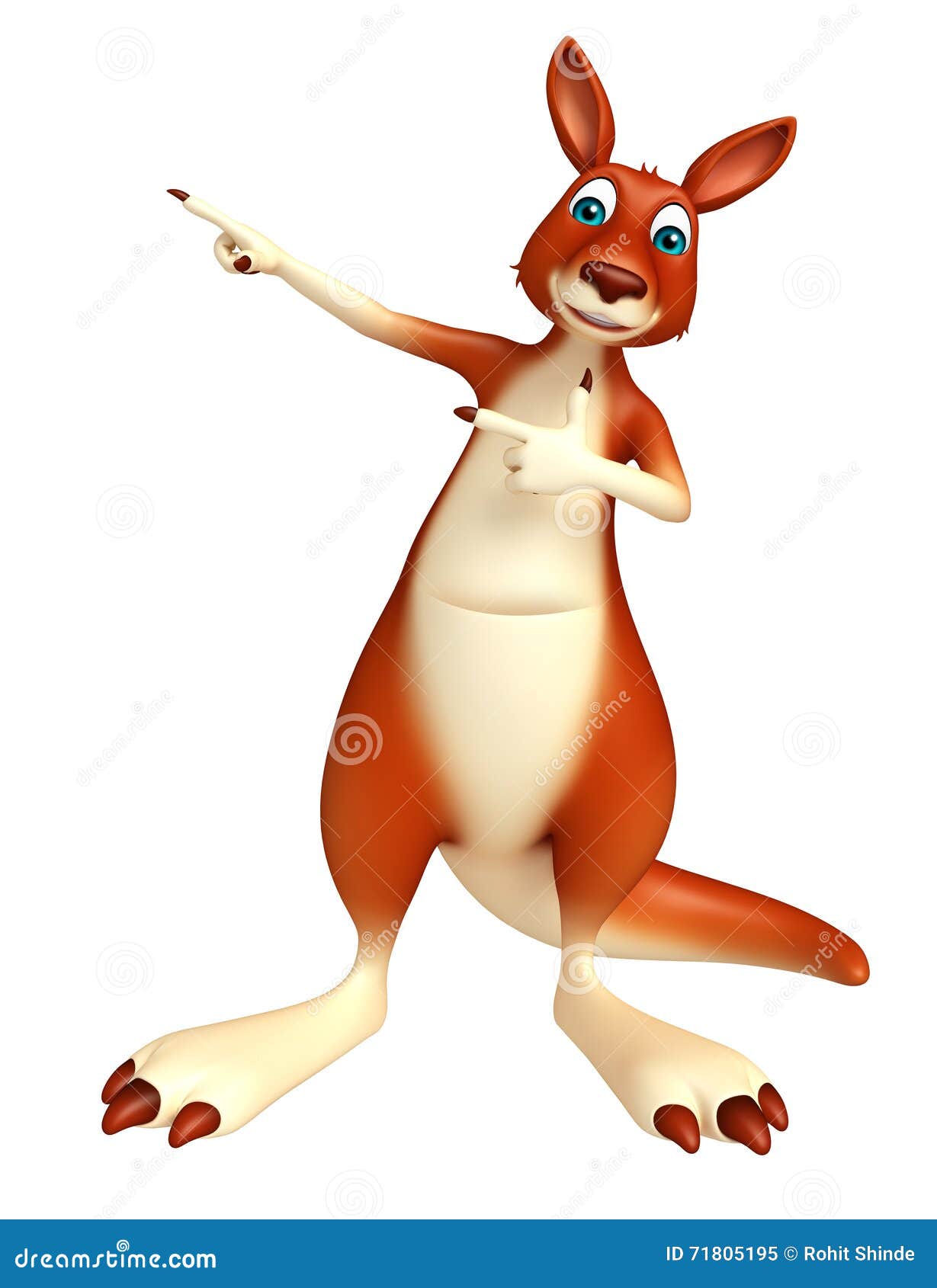 Pointing Kangaroo Cartoon Character Stock Illustration - Illustration ...