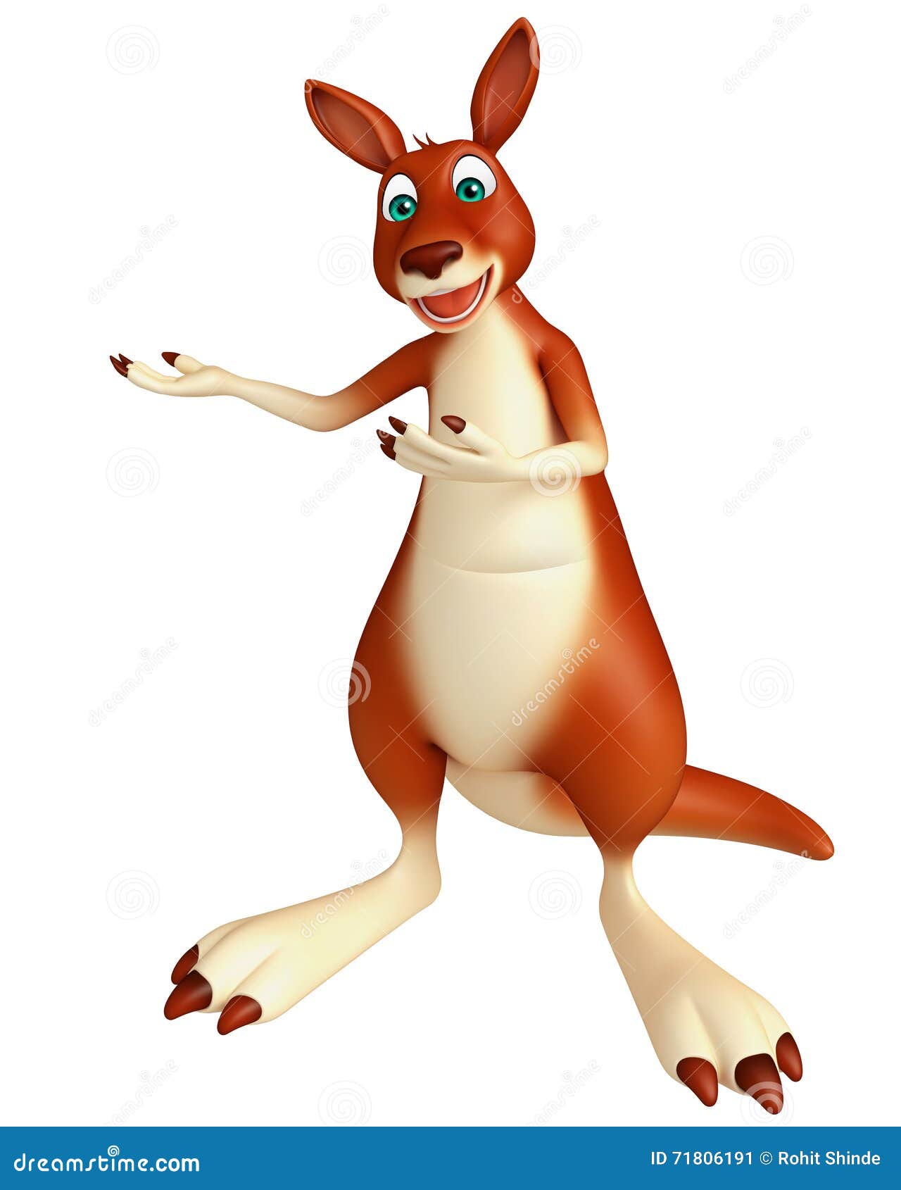 Pointing Kangaroo Cartoon Character Royalty-Free Illustration ...