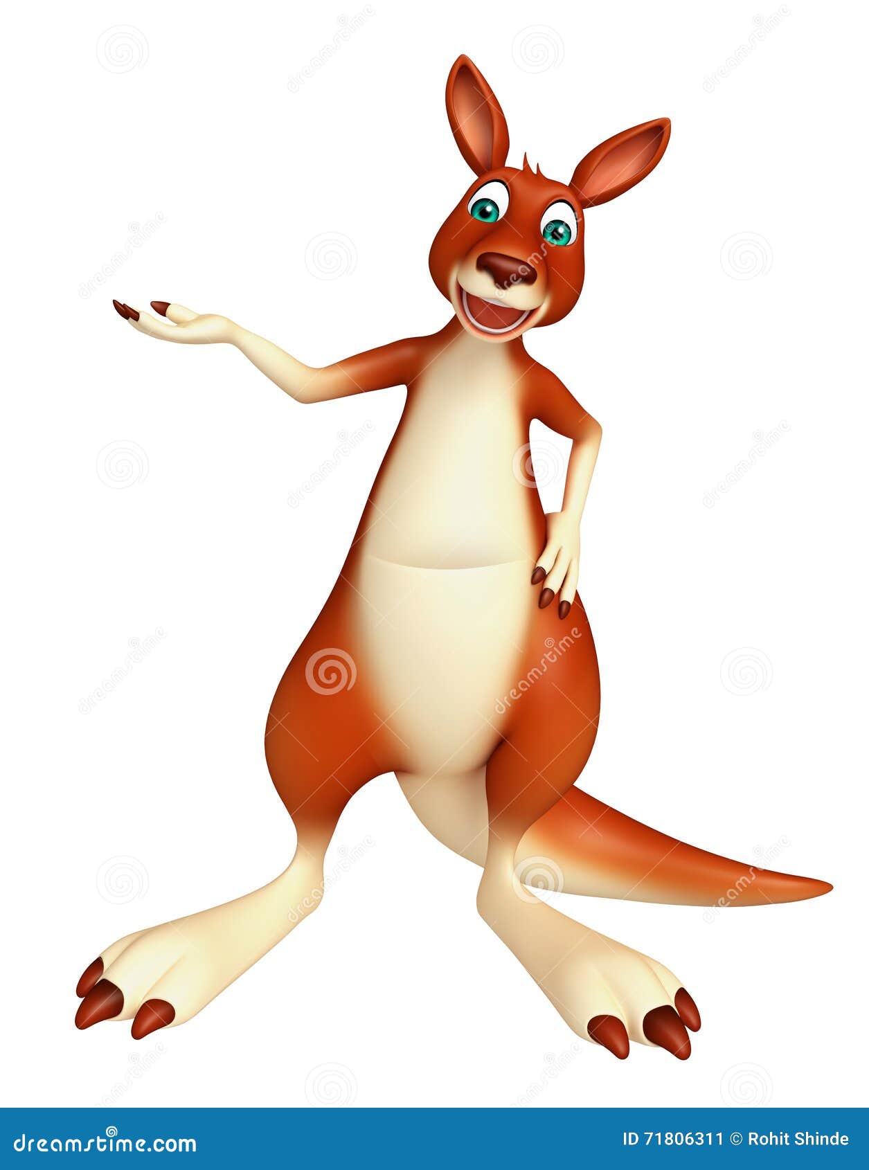 Pointing Kangaroo Cartoon Character Stock Illustration - Illustration ...