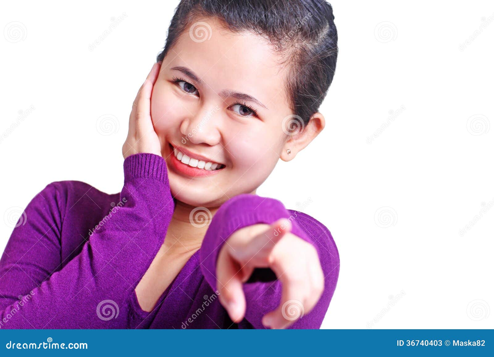 Pointing Lady stock image. Image of casual, expression - 36740403