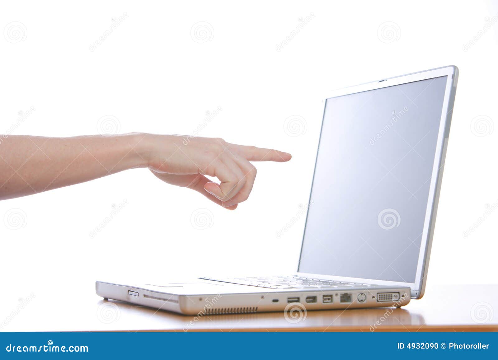 Pointing at laptop stock photo. Image of light, clean - 4932090