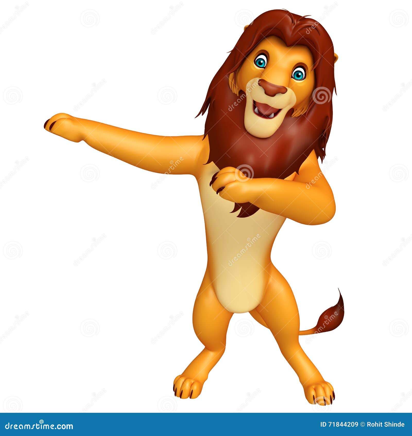 Pointing Lion Cartoon Character Stock Illustration - Illustration of ...