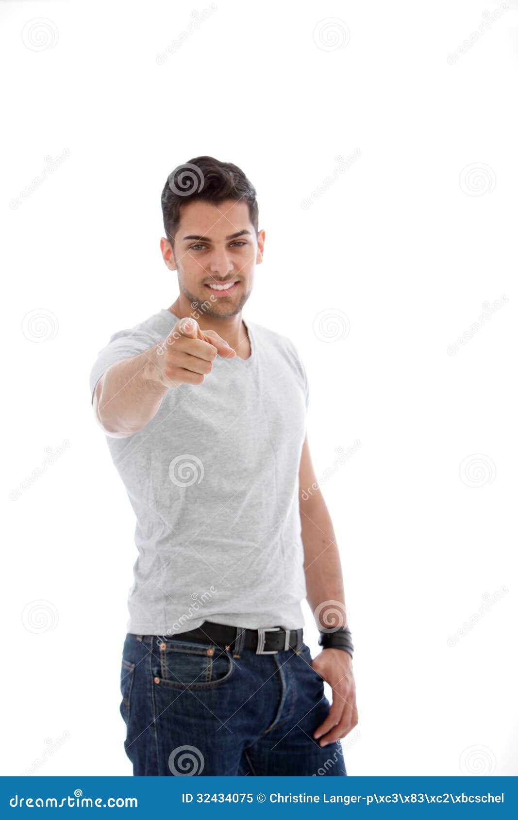 Pointing man stock image. Image of handsome, communication - 32434075
