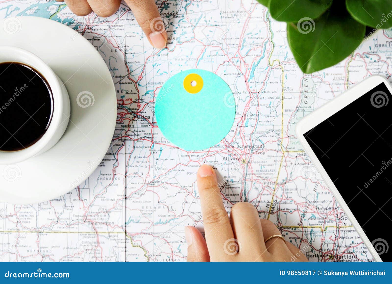 Pointing at Map Where Traveling on World Map Stock Image - Image of ...