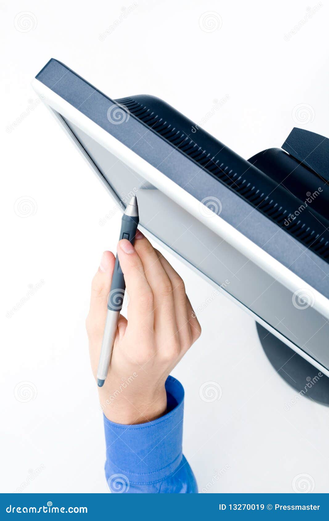 Pointing at monitor stock image. Image of isolation, electronics - 13270019
