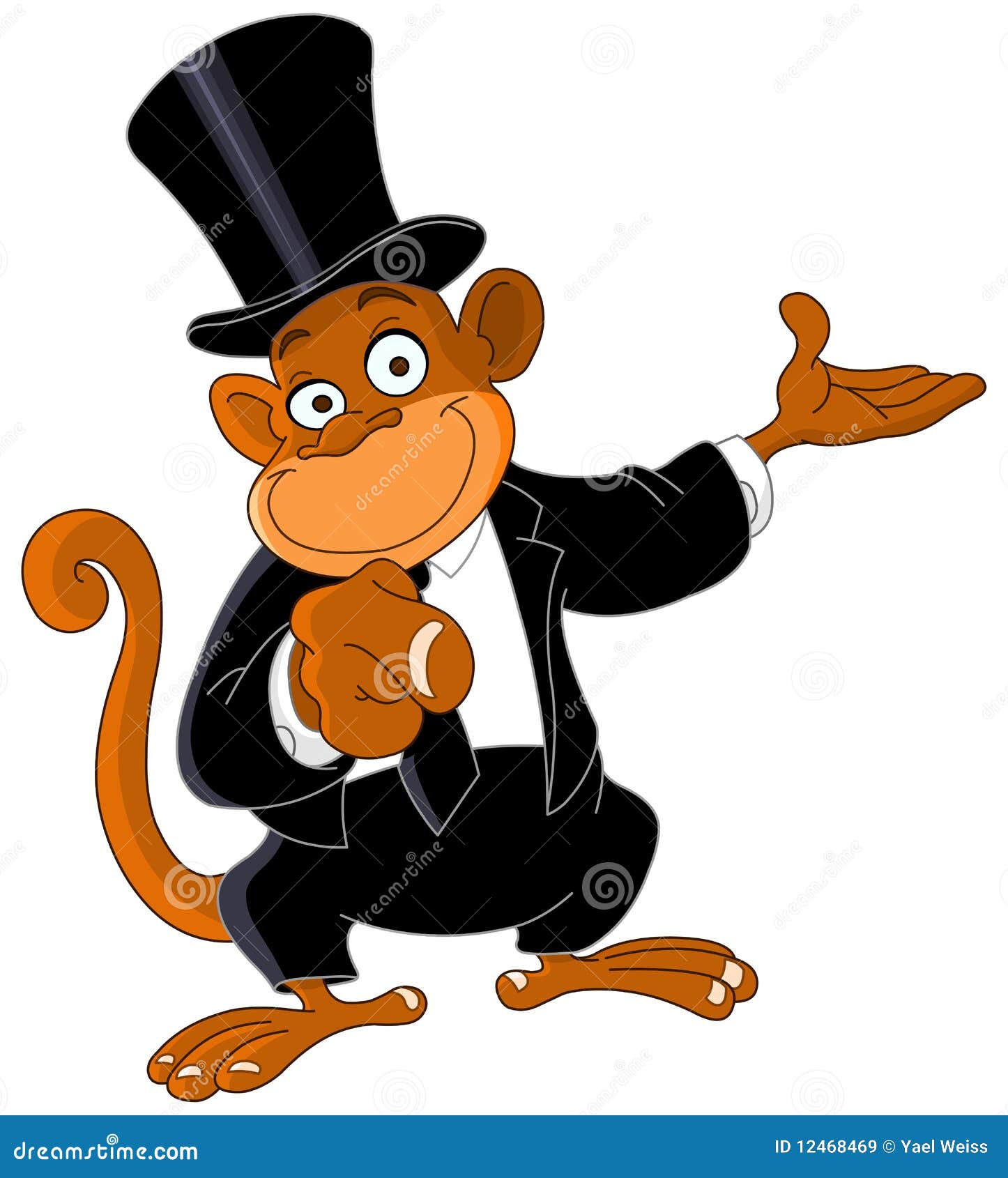 Pointing monkey 2 stock vector. Illustration of smile - 12468469