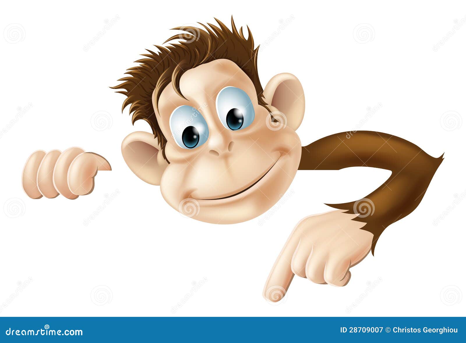 Pointing Monkey stock vector. Illustration of face, character - 28709007