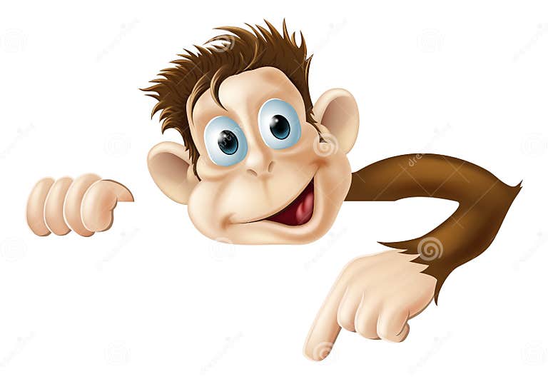 Pointing Monkey stock vector. Illustration of adorable - 29198925