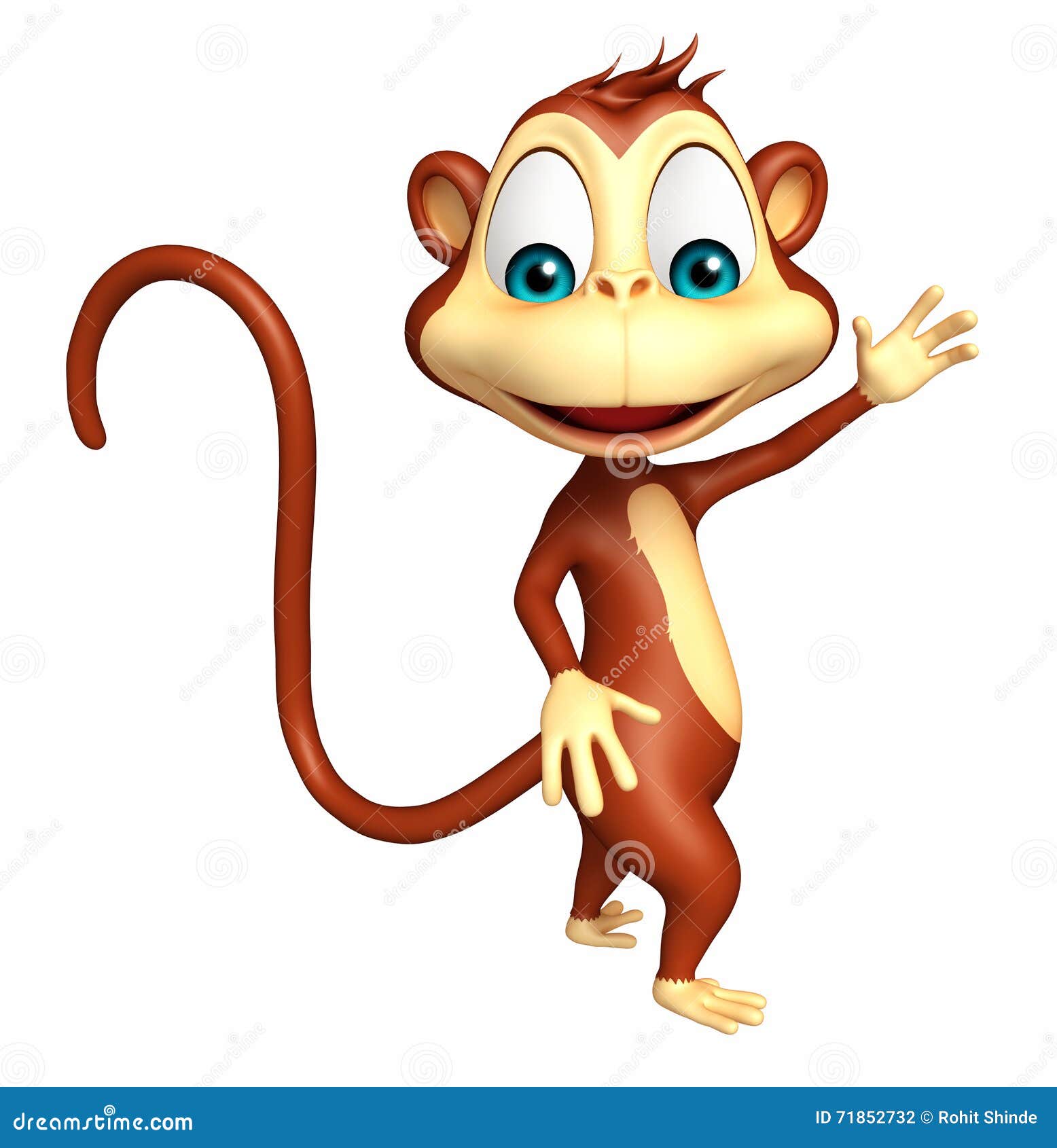 Pointing Monkey Cartoon Character Stock Illustration - Illustration of ...