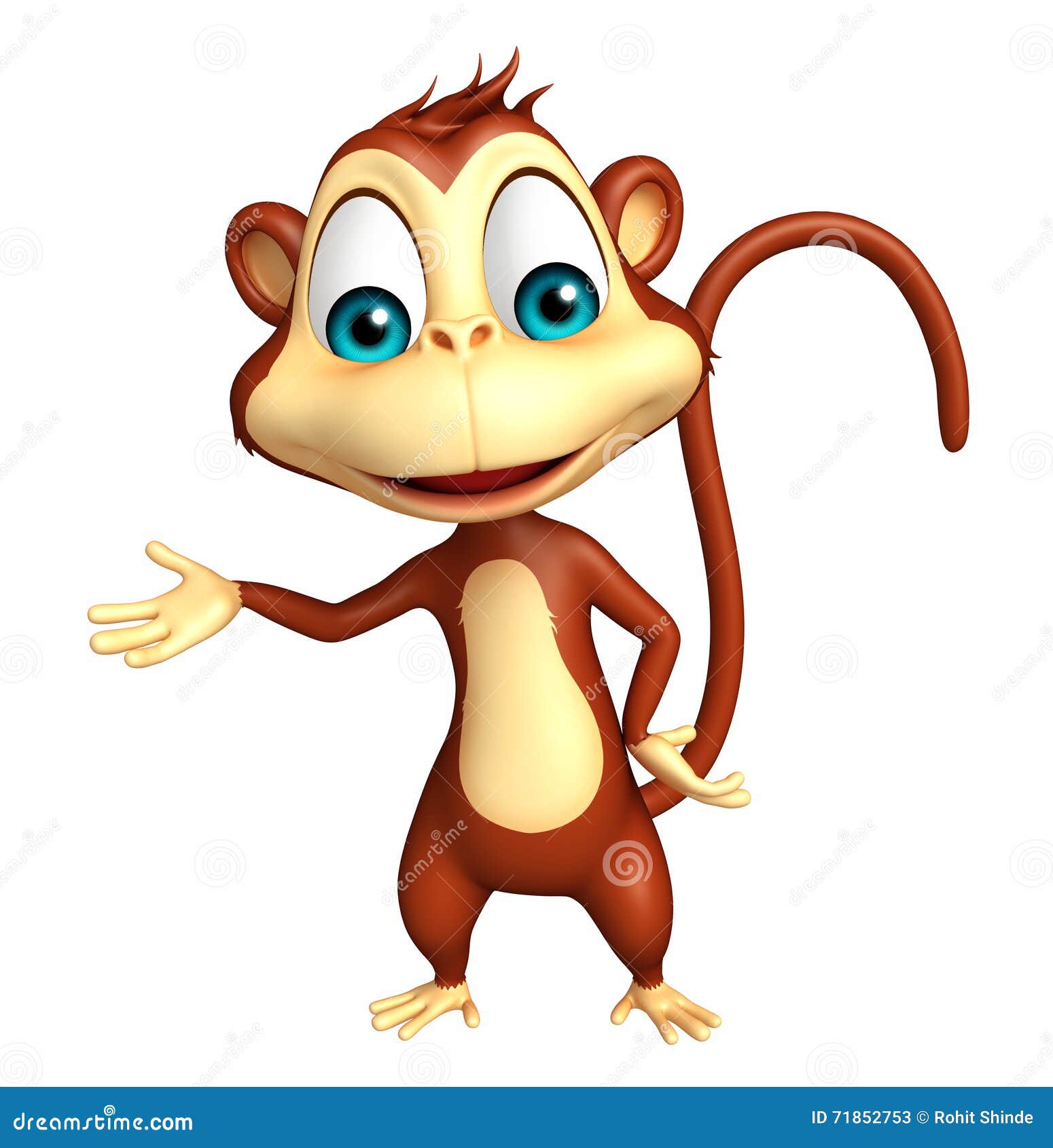 Pointing Monkey Cartoon Character Stock Illustration - Illustration of ...