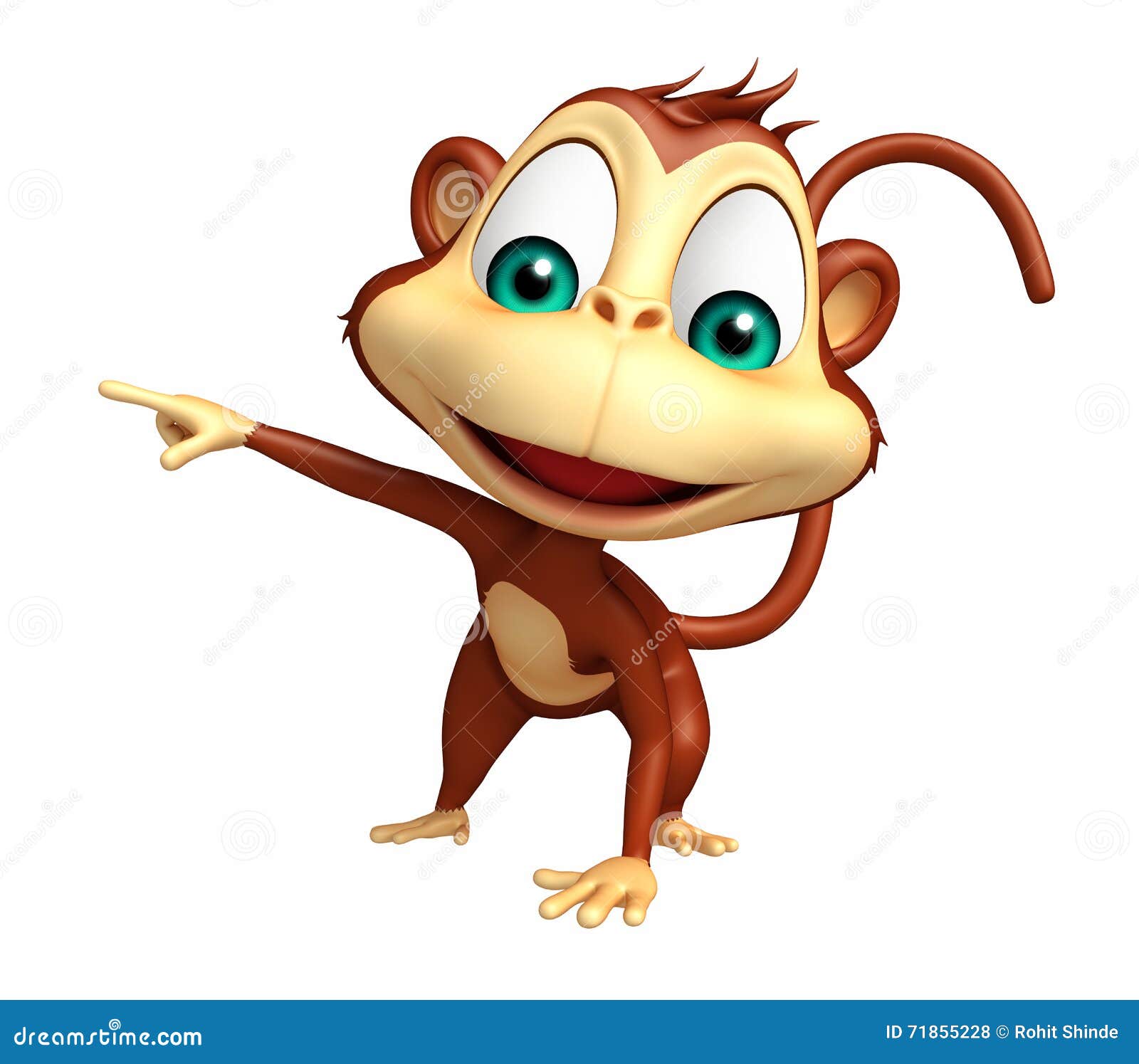 Pointing Monkey Cartoon Character Stock Illustration - Illustration of ...