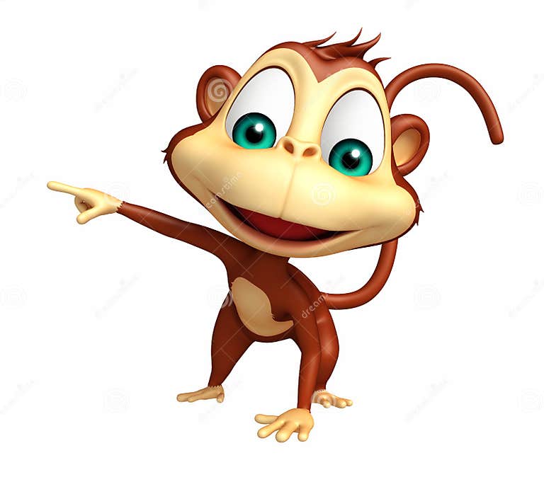 Pointing Monkey Cartoon Character Stock Illustration - Illustration of ...