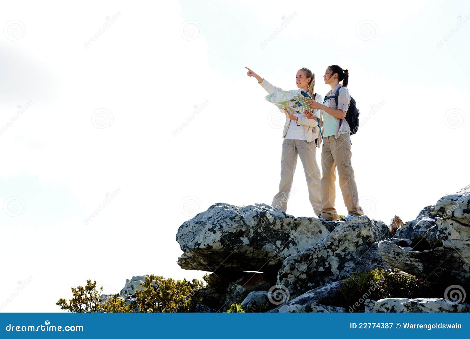 Pointing outdoors hike stock image. Image of female, beautiful - 22774387